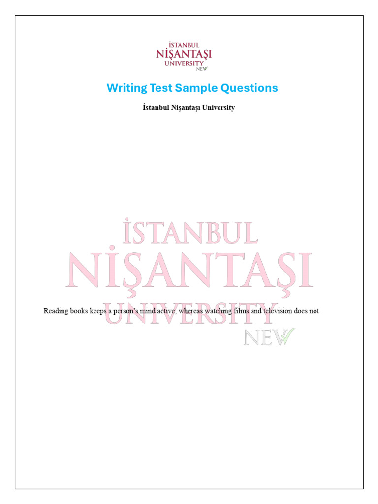 Writing Test Sample Questions | PDF