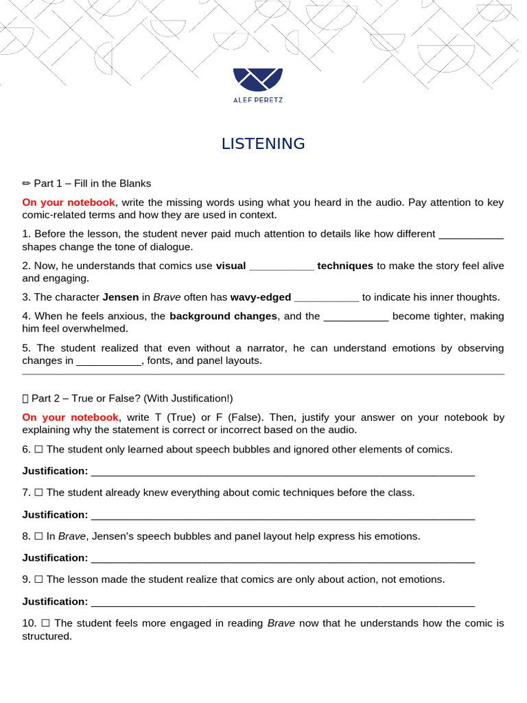 Listening - Comics and Brave (ST) (1) | PDF | Storytelling | Comics