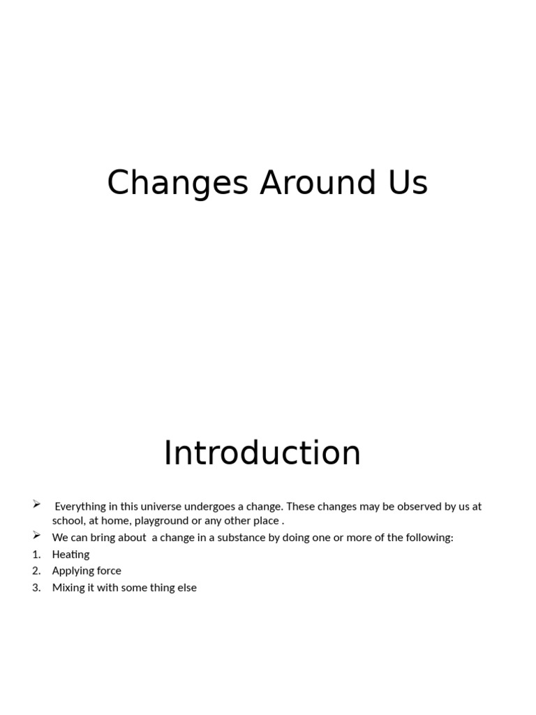 Changes Around Us | PDF