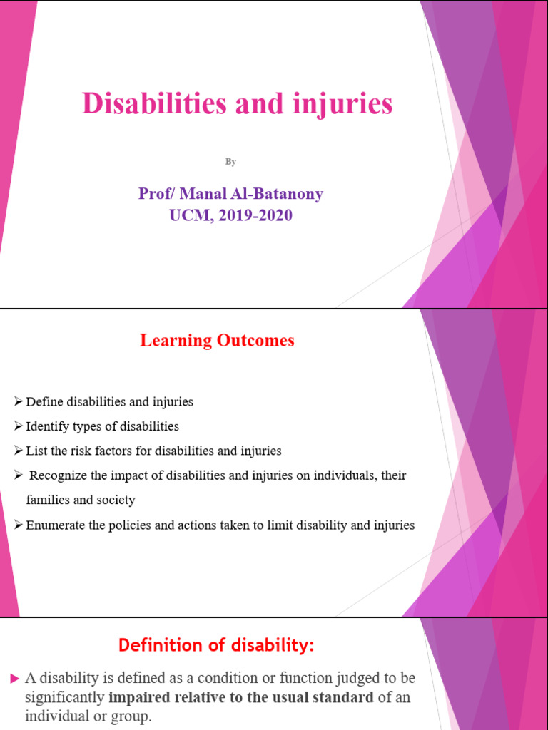 Disability and Injuries | PDF | Self Harm | Disability