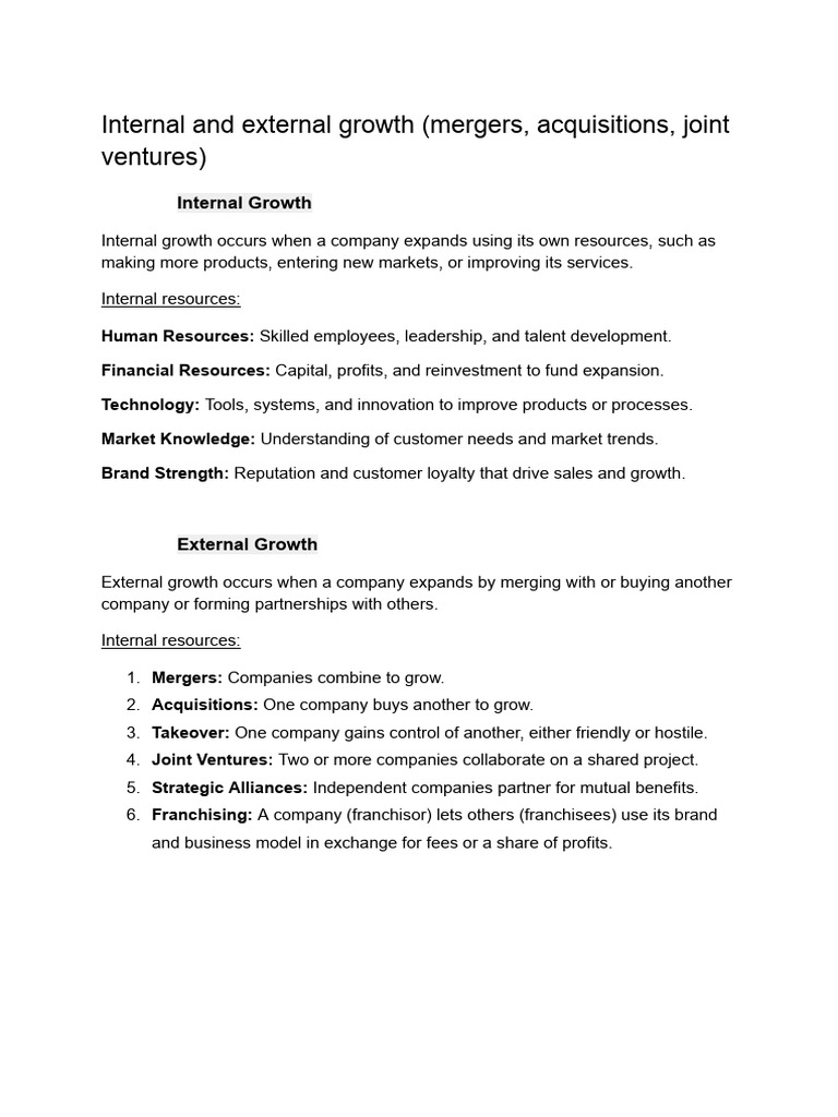 Business Growth Strategies Summary | PDF