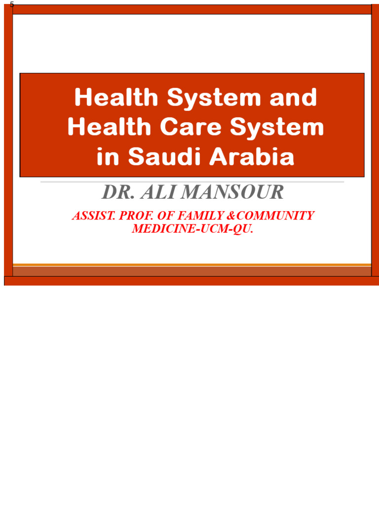 Overview of Saudi Arabia's Health System | PDF | Saudi Arabia | Health Care