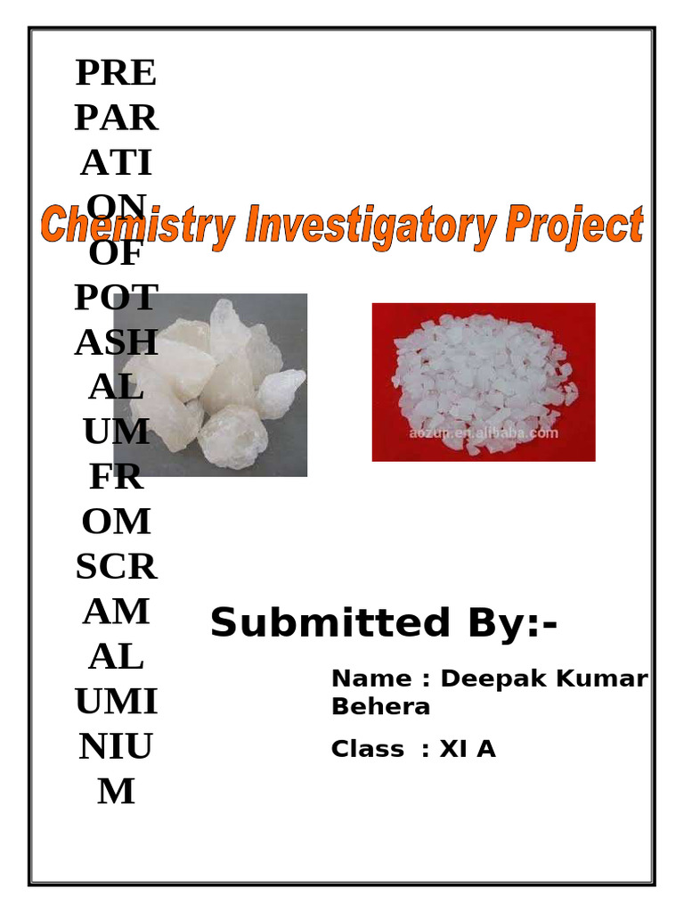 Potash Alum Preparation from Scrap Aluminum | PDF | Aluminium ...