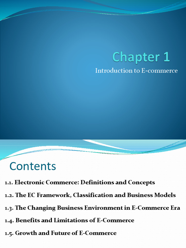 Chapter 1 - Introduction to E-commerce | PDF | E Commerce | Commerce