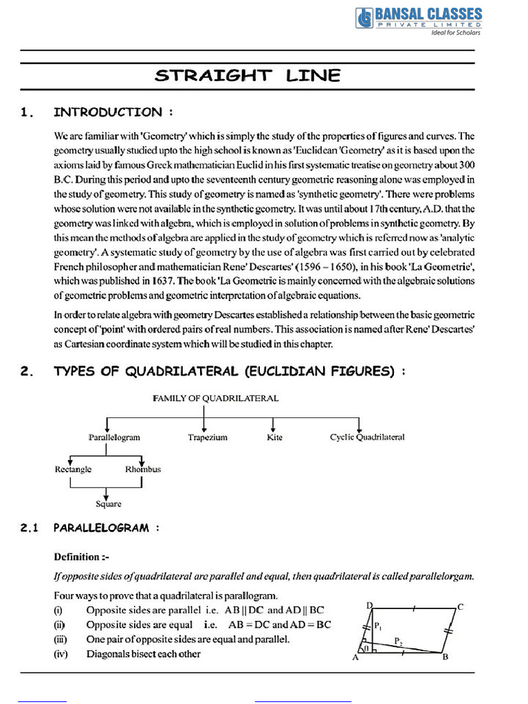 Chapter09 - Straight Line-Jeemain - Guru | PDF