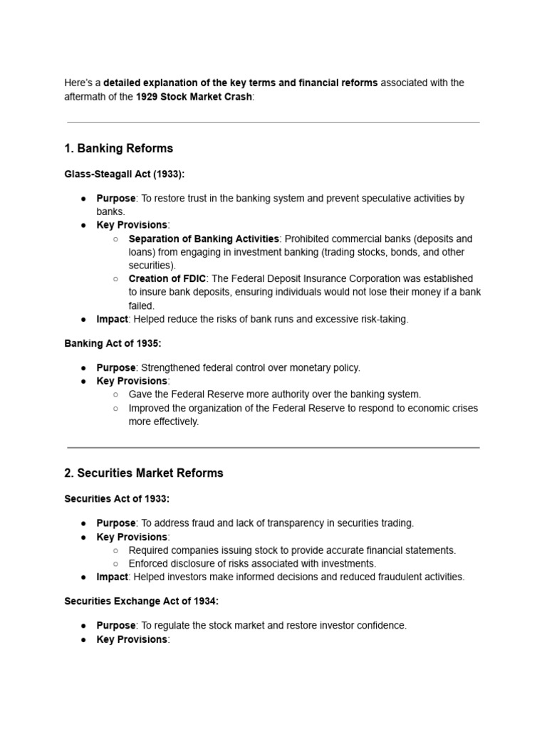 Here's A Detailed Explanation of The Key Terms and Financial Reforms ...