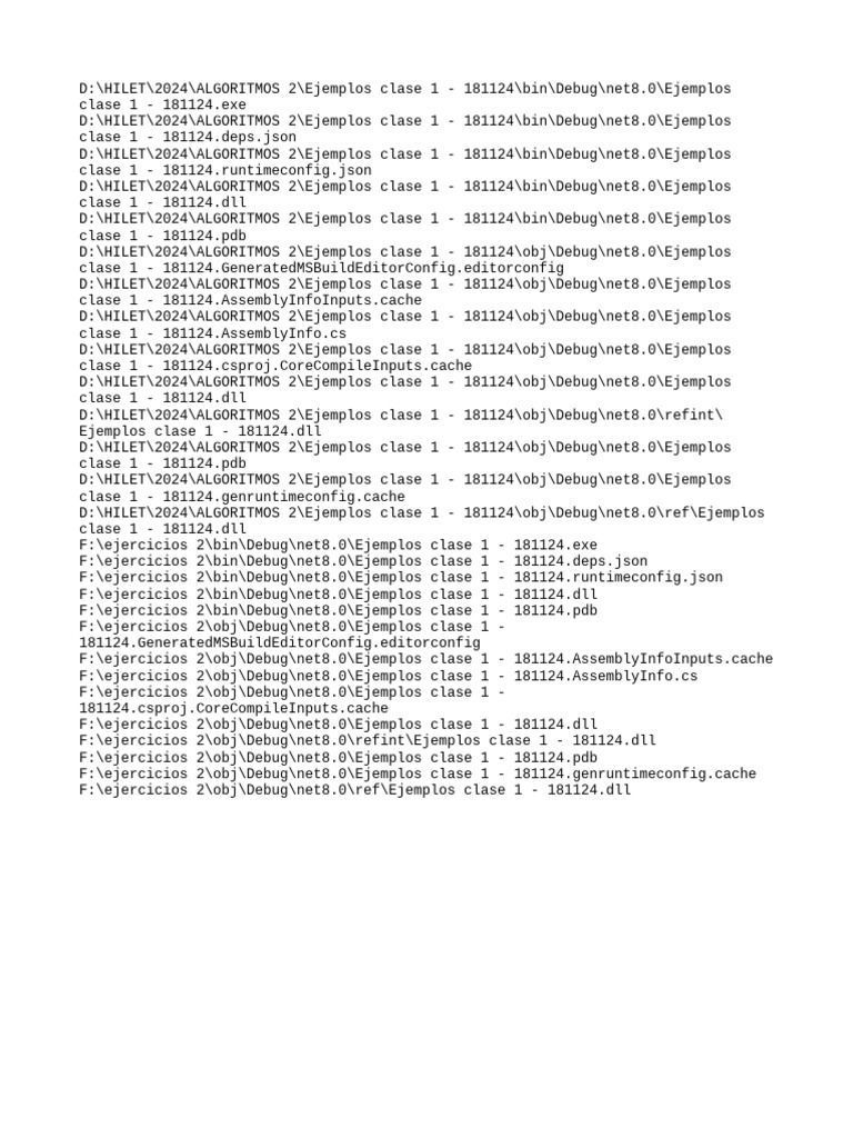Ejemplos Clase 1 - 181124.csproj - FileListAbsolute | PDF