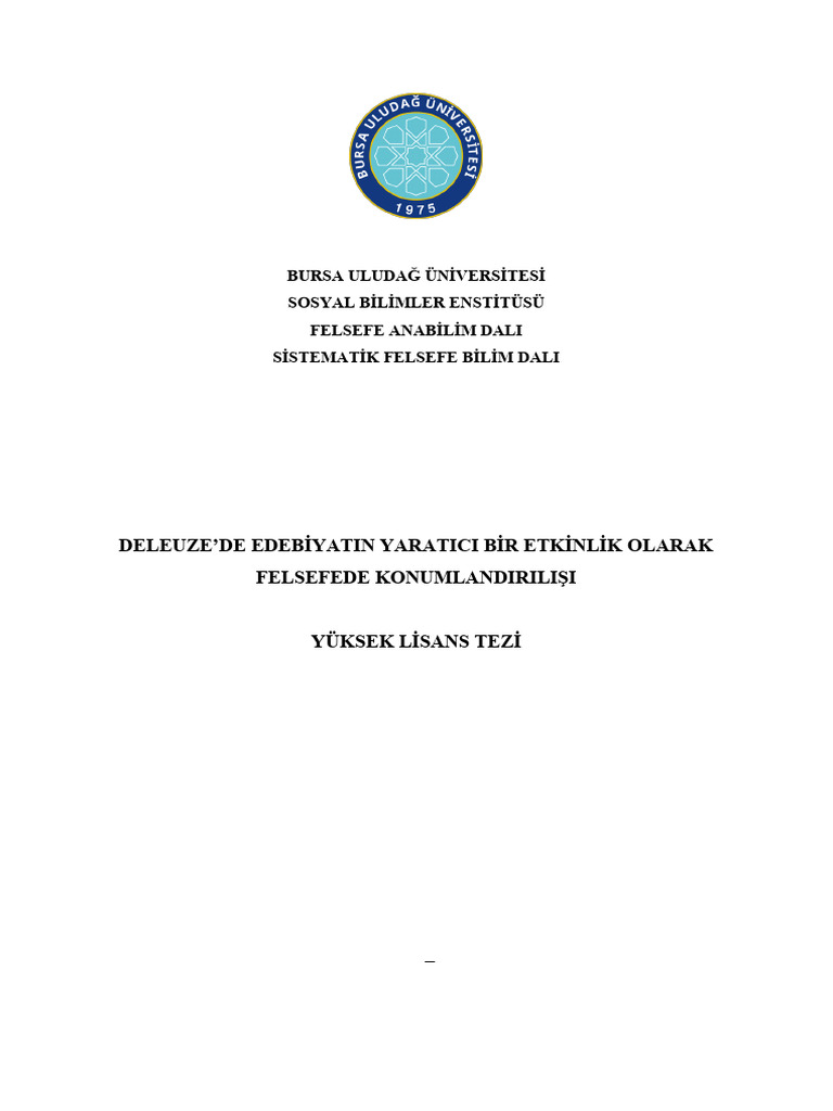 Deleuze Edebiyat Tez | PDF