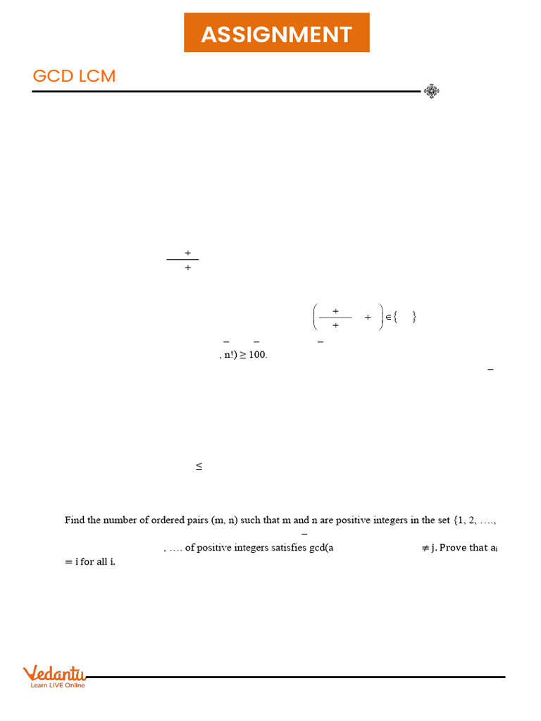 Level 7 Assignment 4 (GCD LCM) Final | PDF | Number Theory | Discrete Mathematics