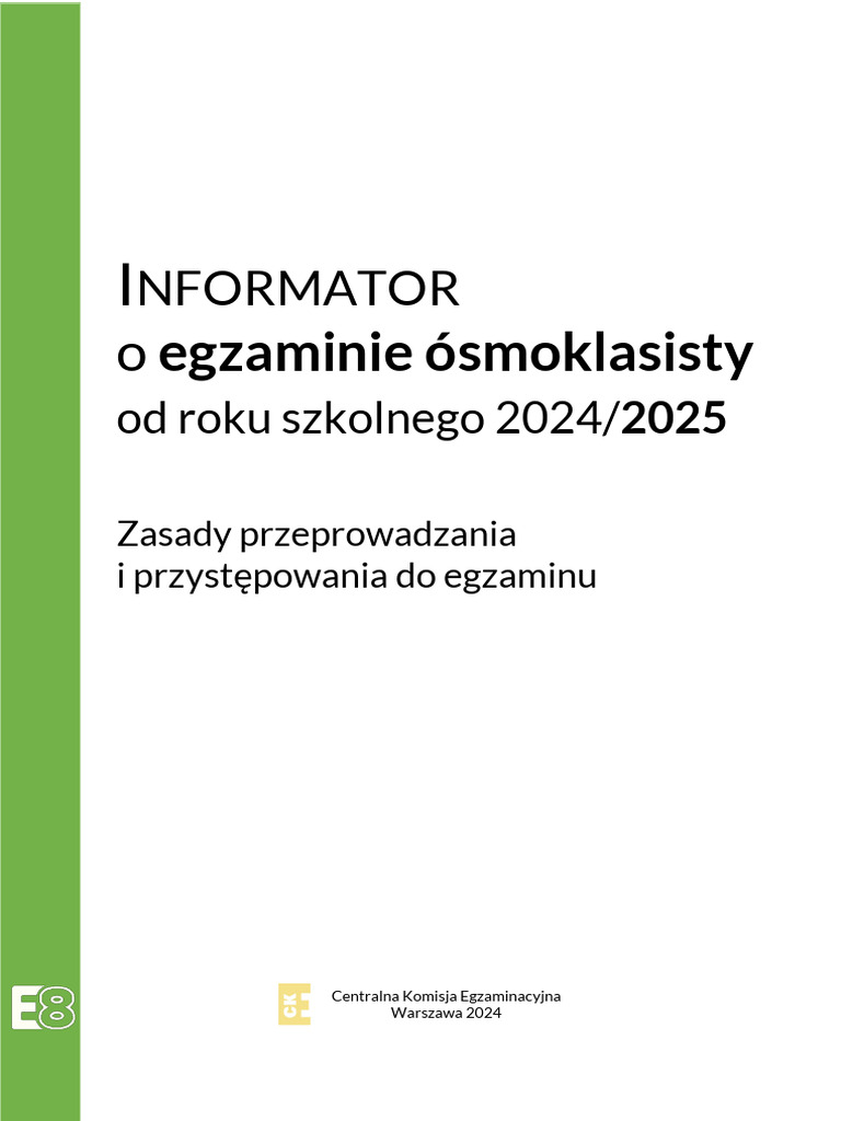 Informator Część Ogólna E8 Od 2025 | PDF
