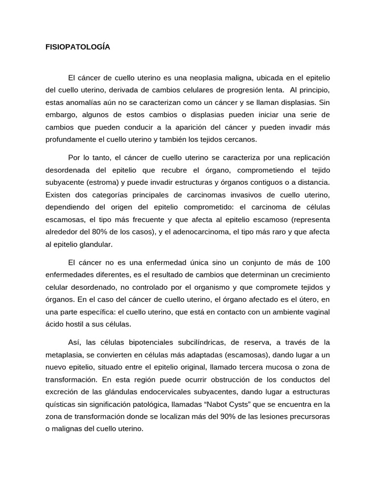 Fisiopatologia Ccu | PDF