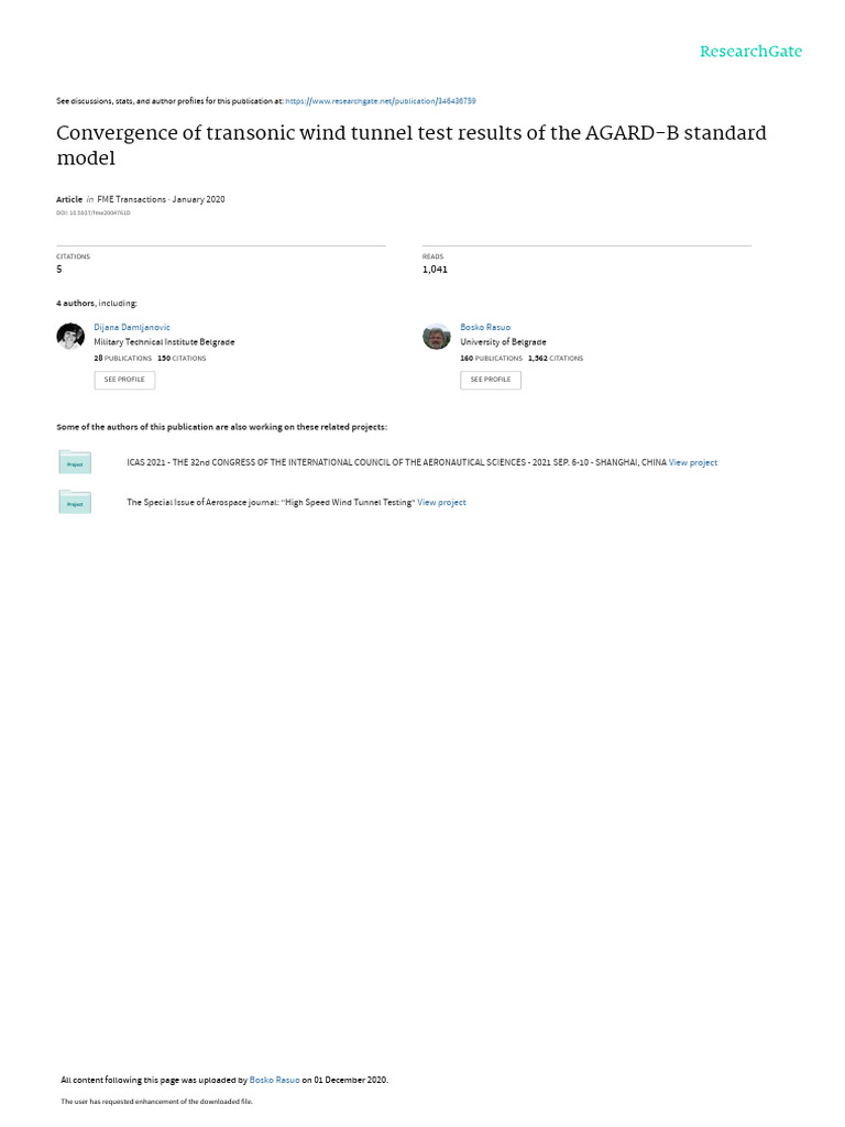 T38-Convergence of Transonic Wind Tunnel Test Results of The AGARD-B ...