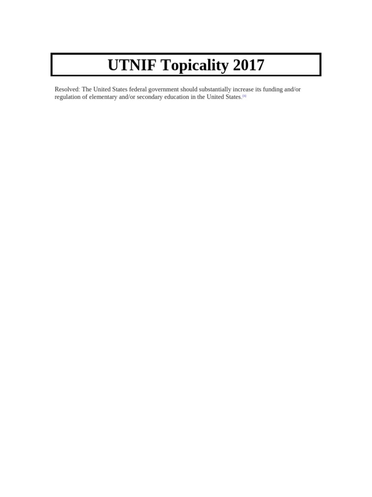 Topicality - UTNIF 2017 | PDF | Racial Segregation In The United States ...