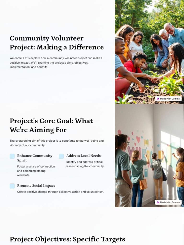 Community Volunteer Project Making A Difference | PDF | Volunteering ...