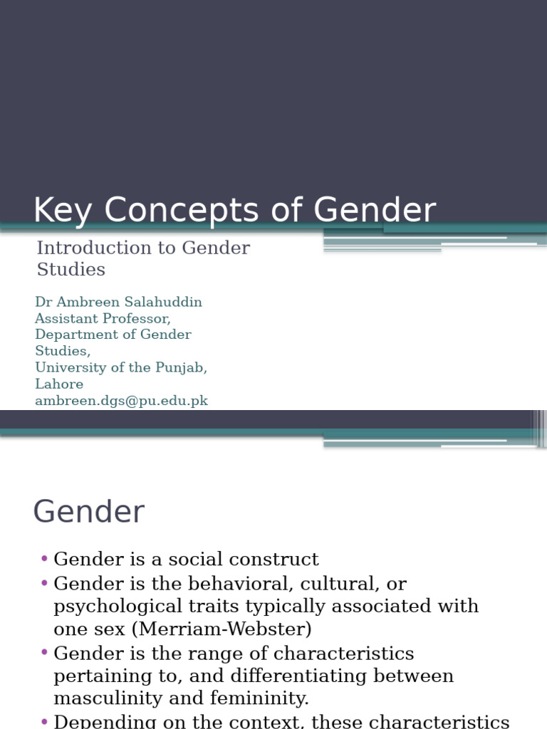 Introduction To Gender Studies - Key Concepts Related To Gender | PDF ...