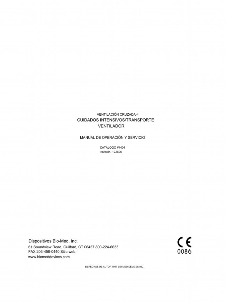 Ventilador Biomed Crossvent4+ | PDF | Corriente continua | Fuente de ...