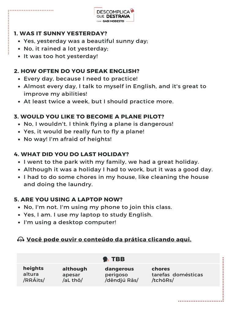 (DQD) Basic - Conversation Practice | PDF