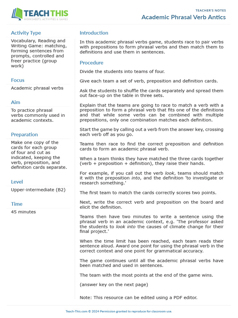 Academic Phrasal Verb Antics | PDF | Cognitive Science | Syntax