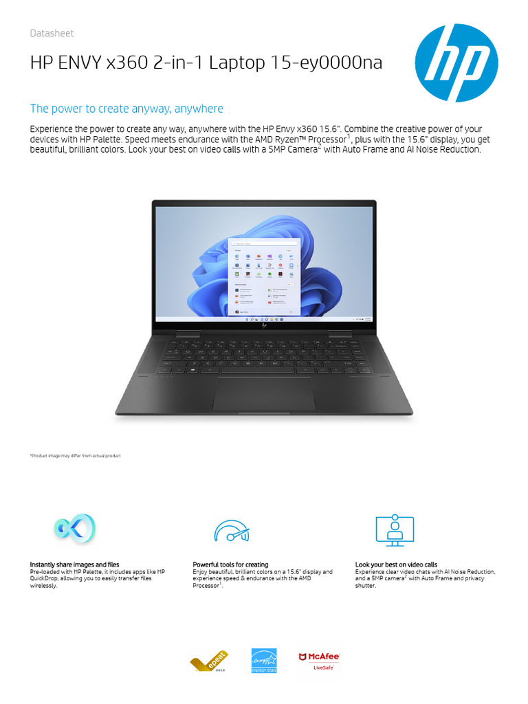 HP ENVY x360 2-In-1 Laptop 15inch | PDF | Usb | Laptop