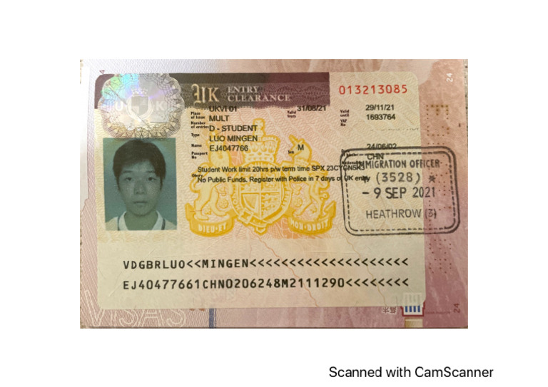 Stamped Visa Page | PDF