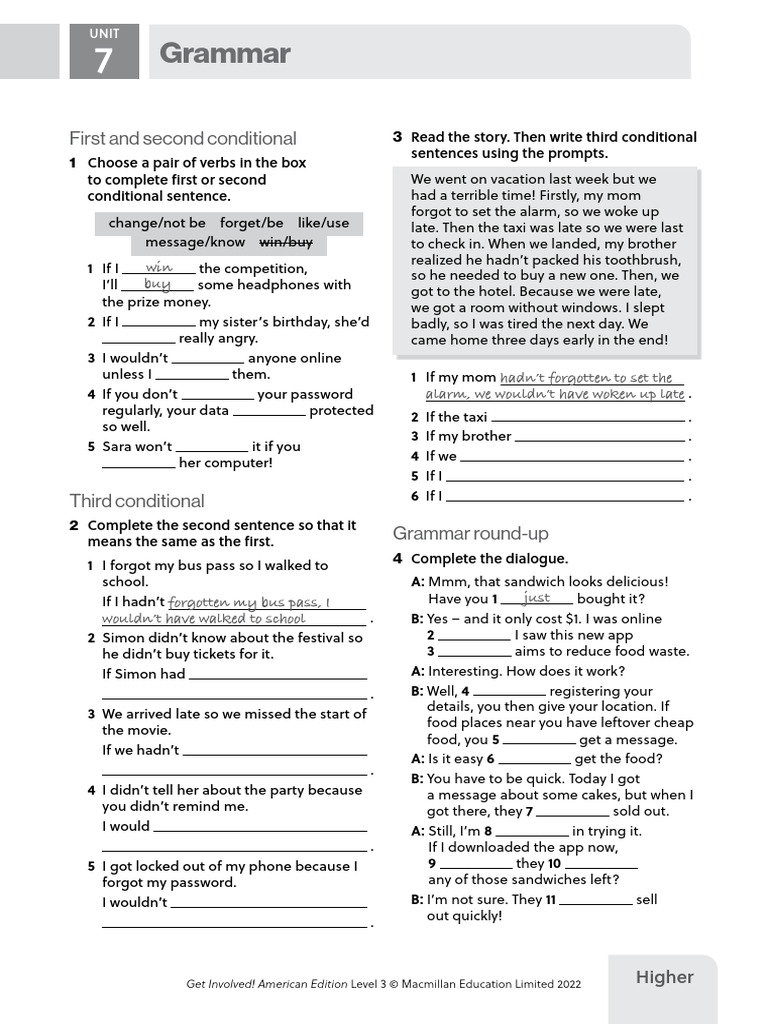 Grammar Higher U7 | PDF