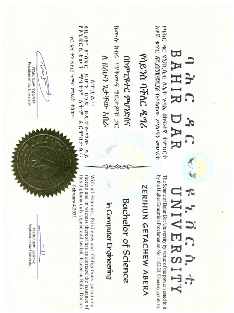 Zerihun Original Degree | PDF