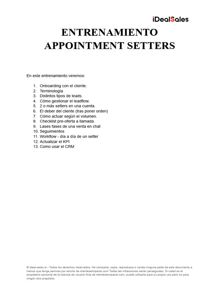Guía Completa para Appointment Setters | PDF | Chat en linea