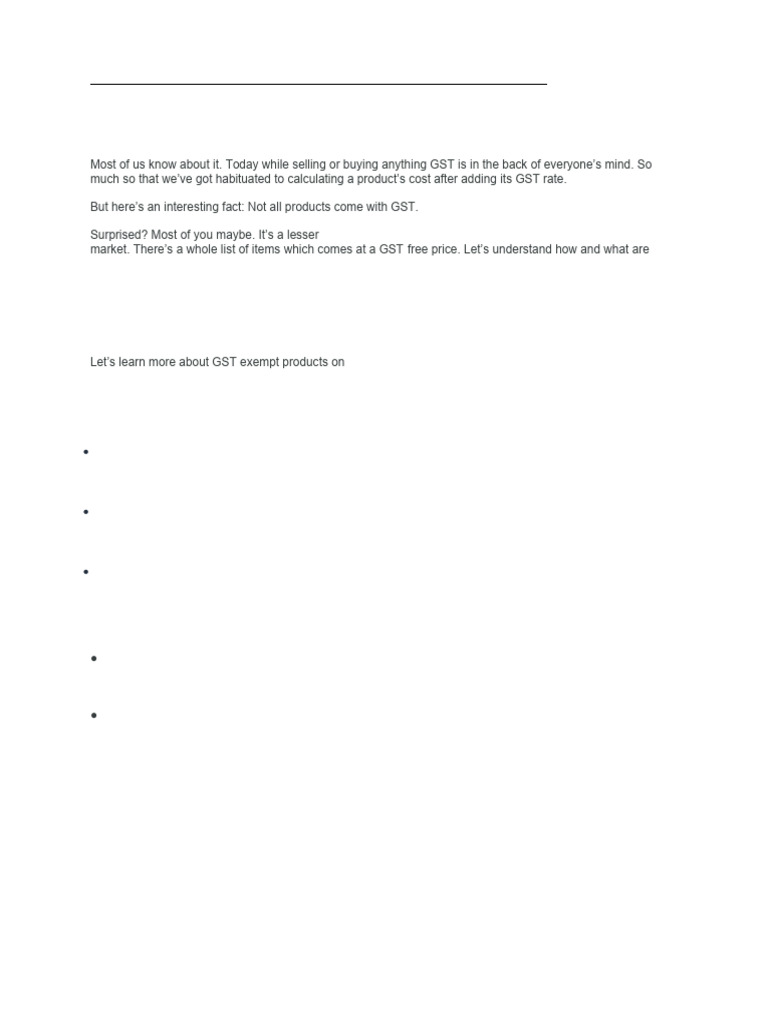 GST Exempt Products on Amazon & Flipkart | PDF | Value Added Tax | Taxes