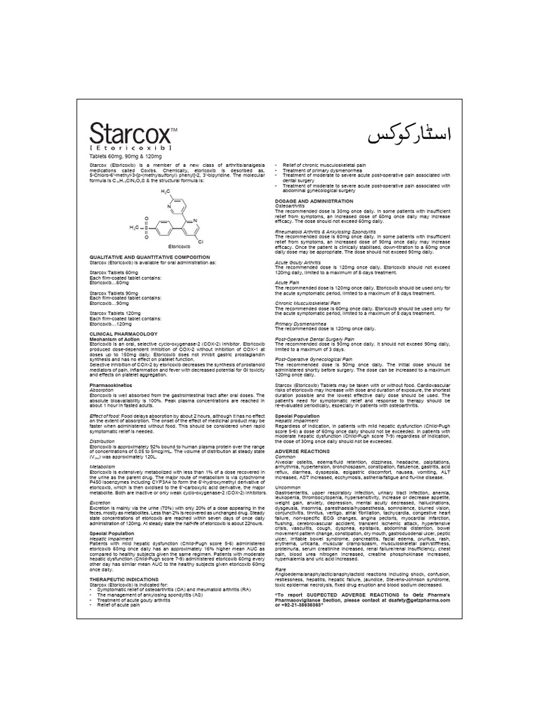 Starcox-Leaflet-9355 | PDF | Nonsteroidal Anti Inflammatory Drug ...