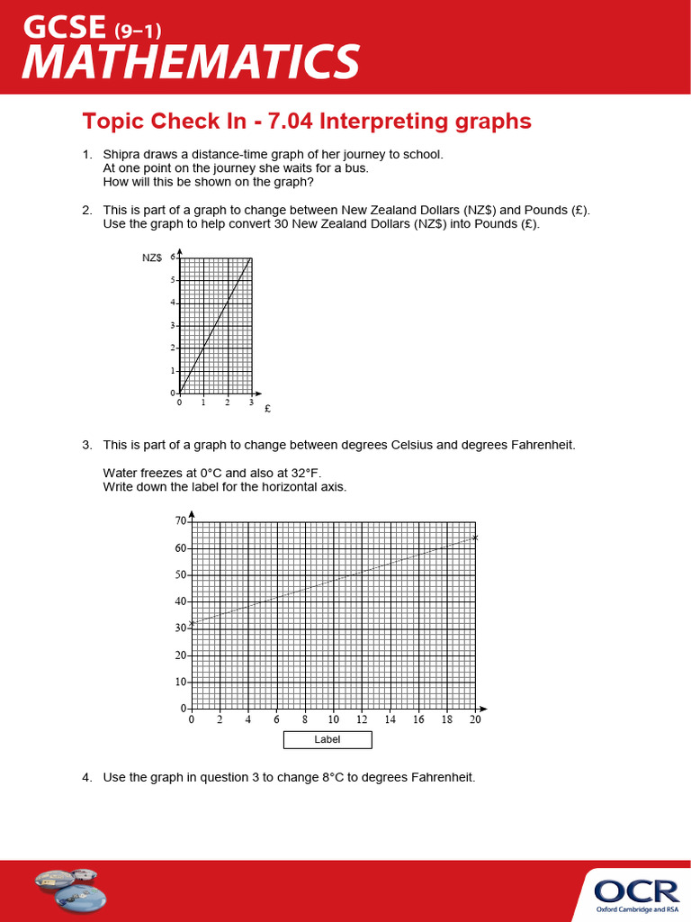 Topic 7.04 Interpreting Graphs | PDF | Speed | Fahrenheit