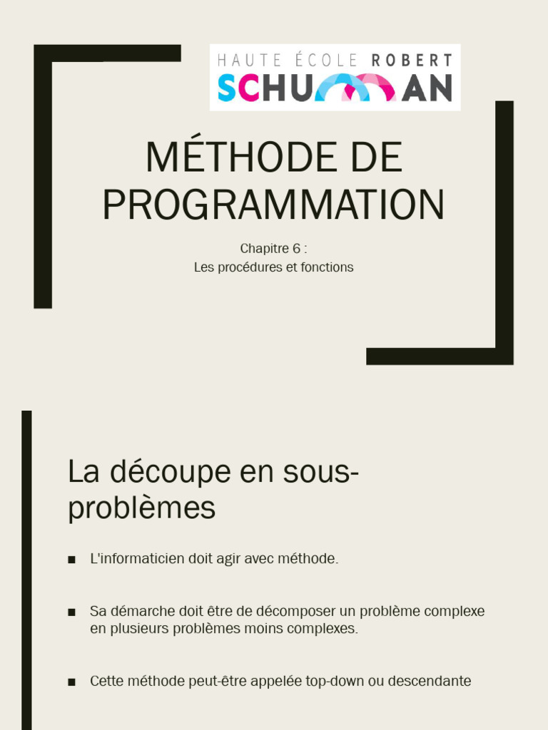 Les Fonctions Et Procédures | PDF | Programmation informatique ...