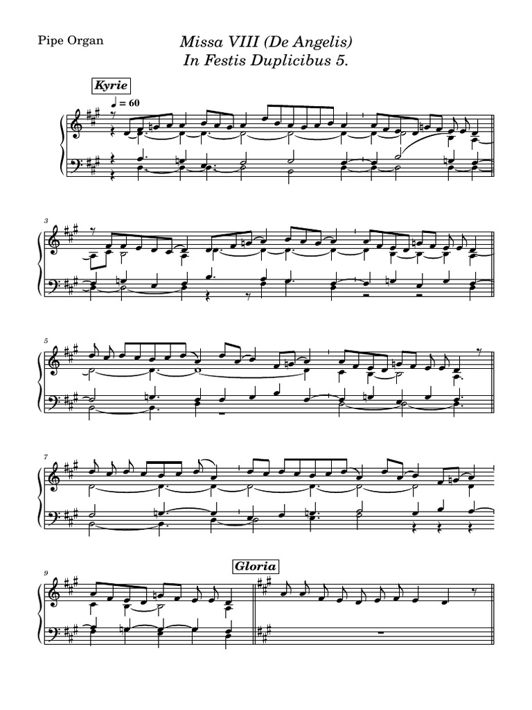 Missa VIII (De Angelis) in Festis Duplicibus 5.: Kyrie | PDF | Mass ...