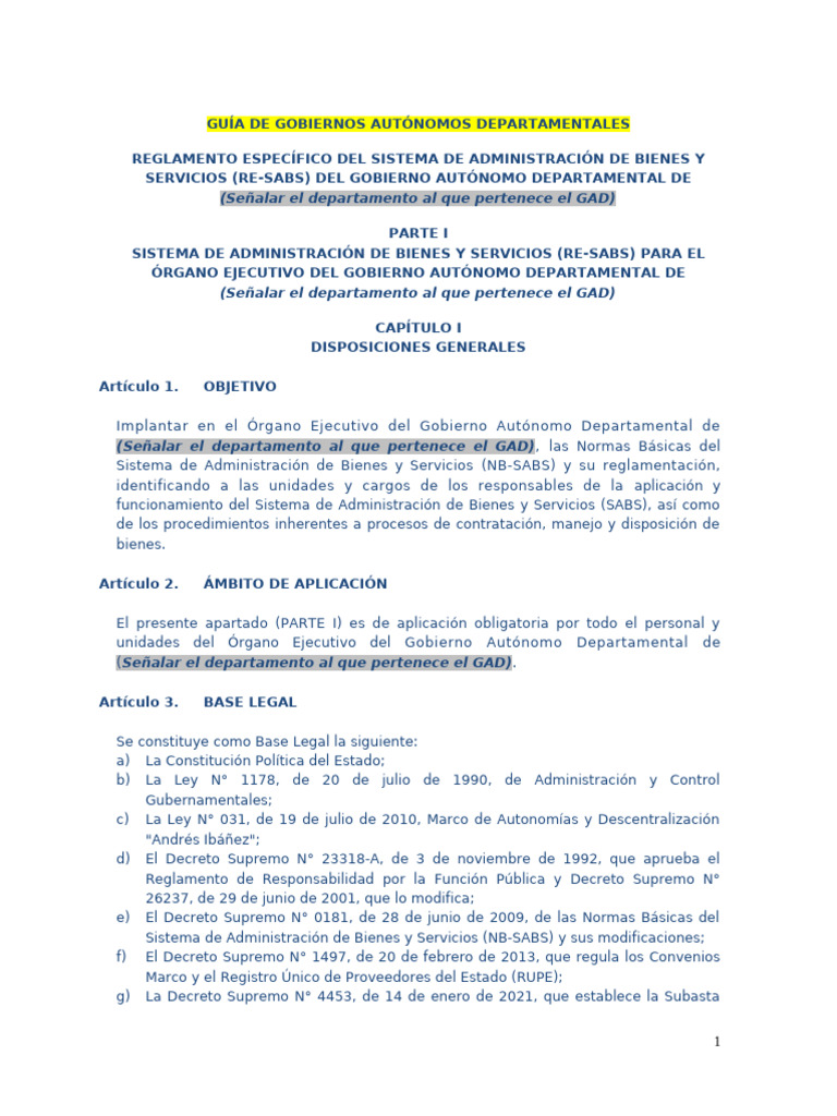 Re-Sabs - Gad 2024 | PDF | Ejecutivo (gobierno) | Regulación