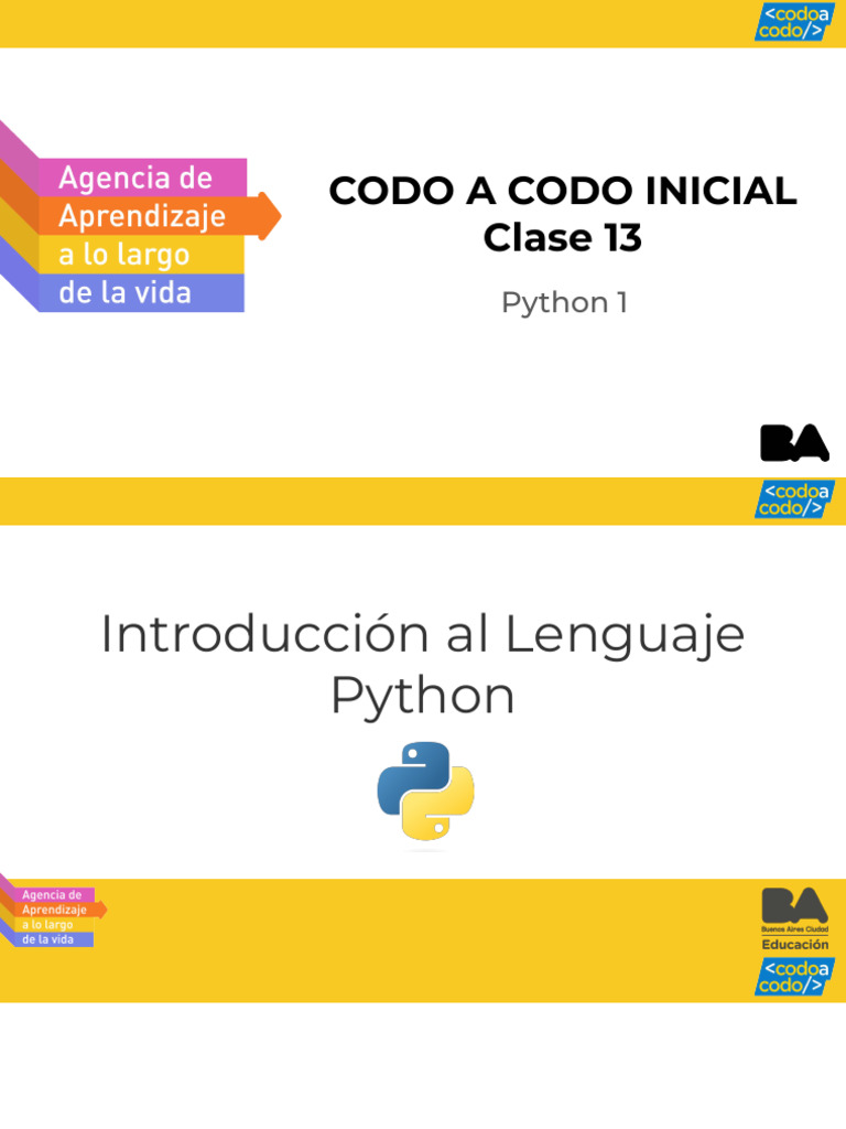 Clase 13 - Python 1 - Introducción al Lenguaje Python | PDF | Python (lenguaje de programación ...