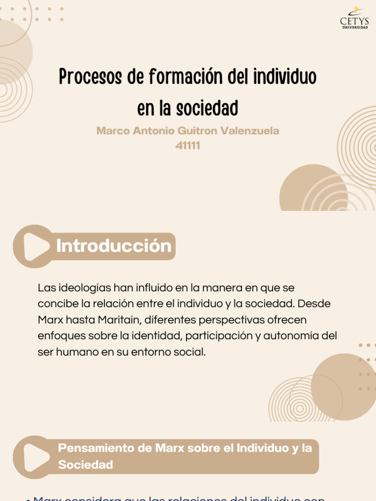 Formación del Individuo en la Sociedad | PDF | Sociedad | Ideologías