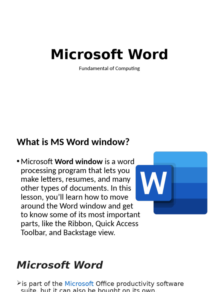 MS Word Window Basics Explained | PDF | Microsoft Word | Window (Computing)