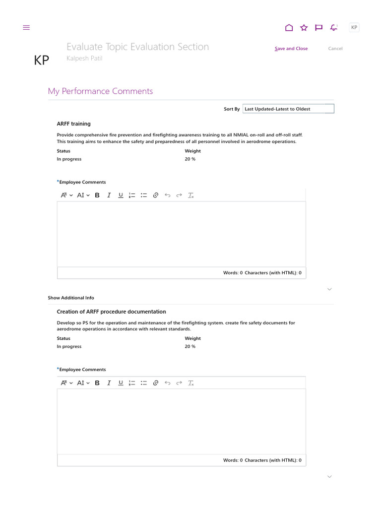 Performance Evaluation - Oracle Fusion Cloud Applications - Kalpesh ...