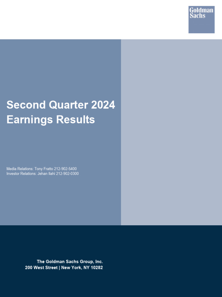 Goldman Sachs Q2 2024 Earnings Report | PDF | Investment Banking ...