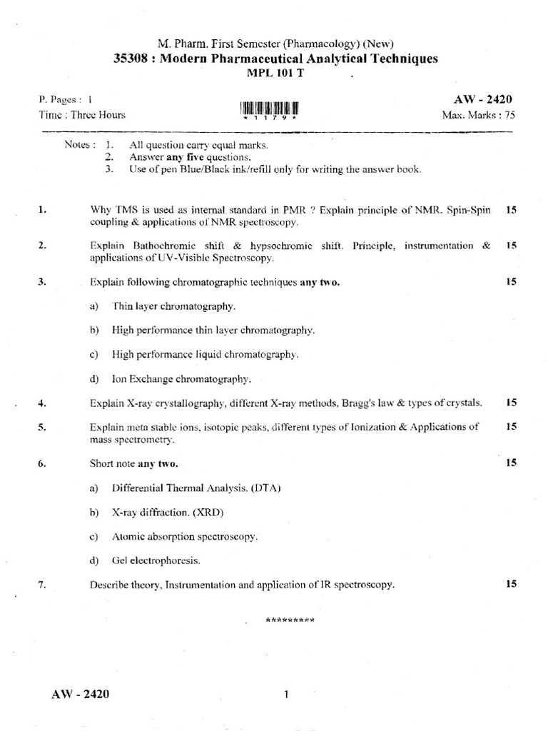 Pharmacology Modern Pharmaceutical Analytical Techniques New | PDF
