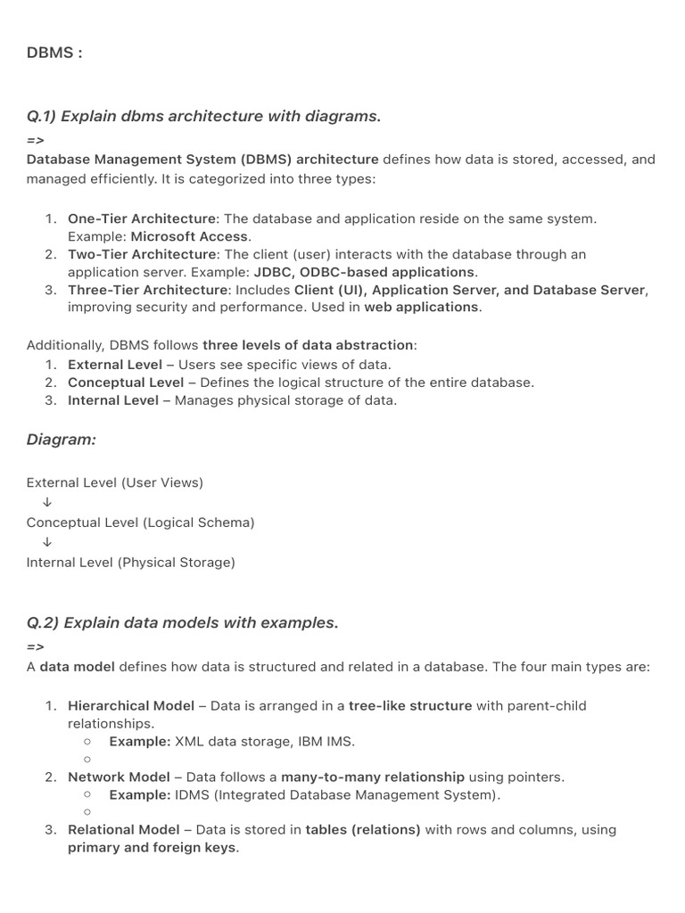 DBMS - | PDF | Databases | Information Science DBMS - | PDF | Databases | Information Science