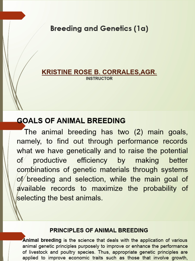Breeding and genetics.pptx | PDF | Selective Breeding | Heredity