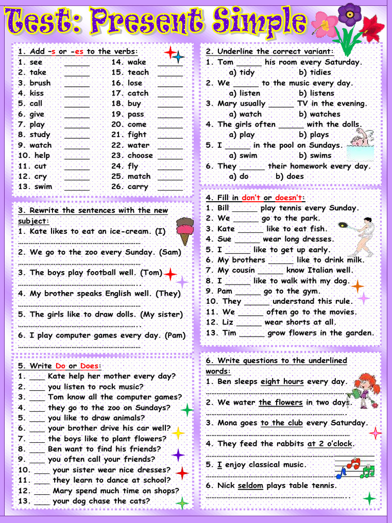 Simple Present Activity 10th Grade (1) | PDF