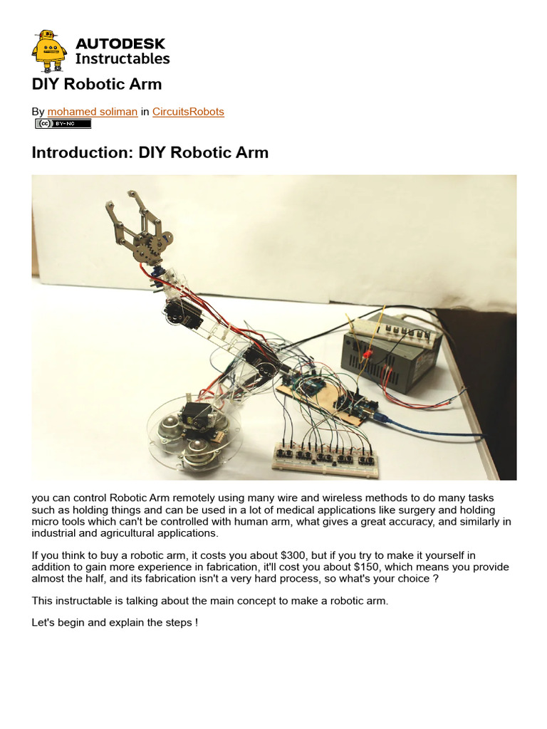 DIY Robotic Arm - 8 Steps (With Pictures) - Instructables | PDF ...