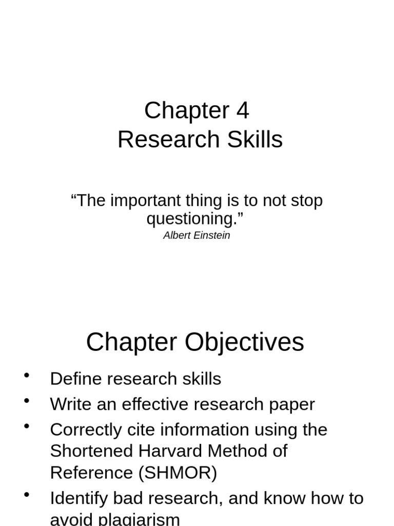 Chapter 4 - Research Skills | PDF | Plagiarism | Citation