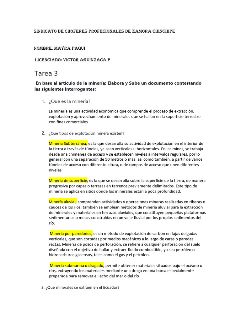 Geofrafia 3 Mayra | PDF | Minería | Rieles