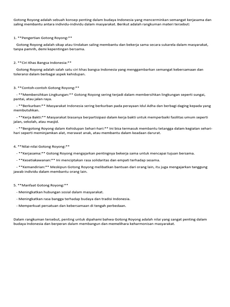 PPKN Gotong Royong | PDF