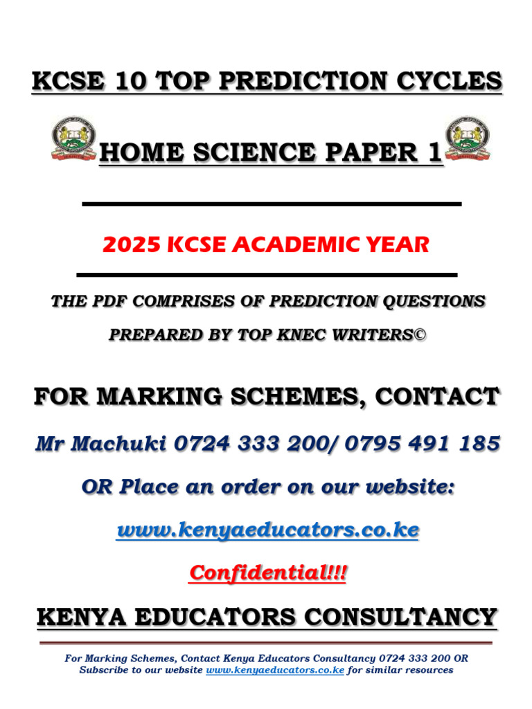 Hsci Pp1 Kcse 2025 Top Prediction Cycles | PDF
