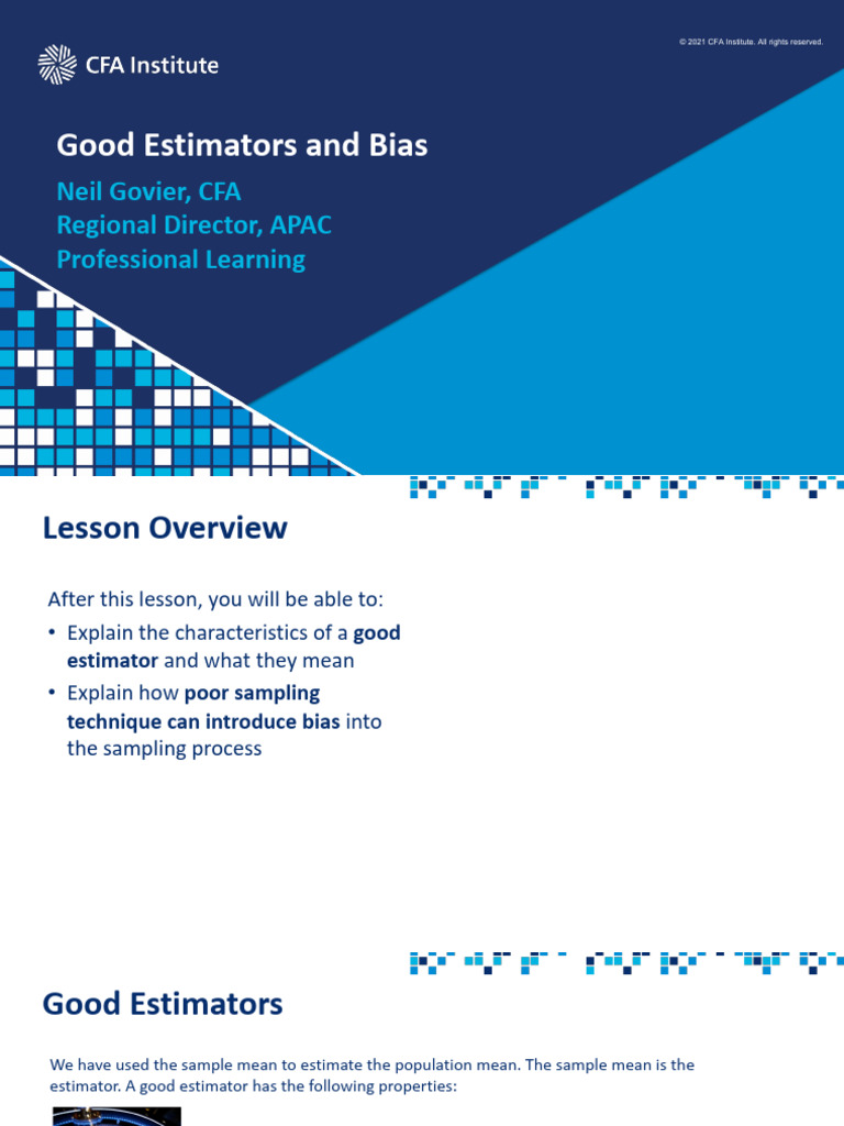 C1 Module 5 Lesson 3 | PDF | Estimator | Bias Of An Estimator