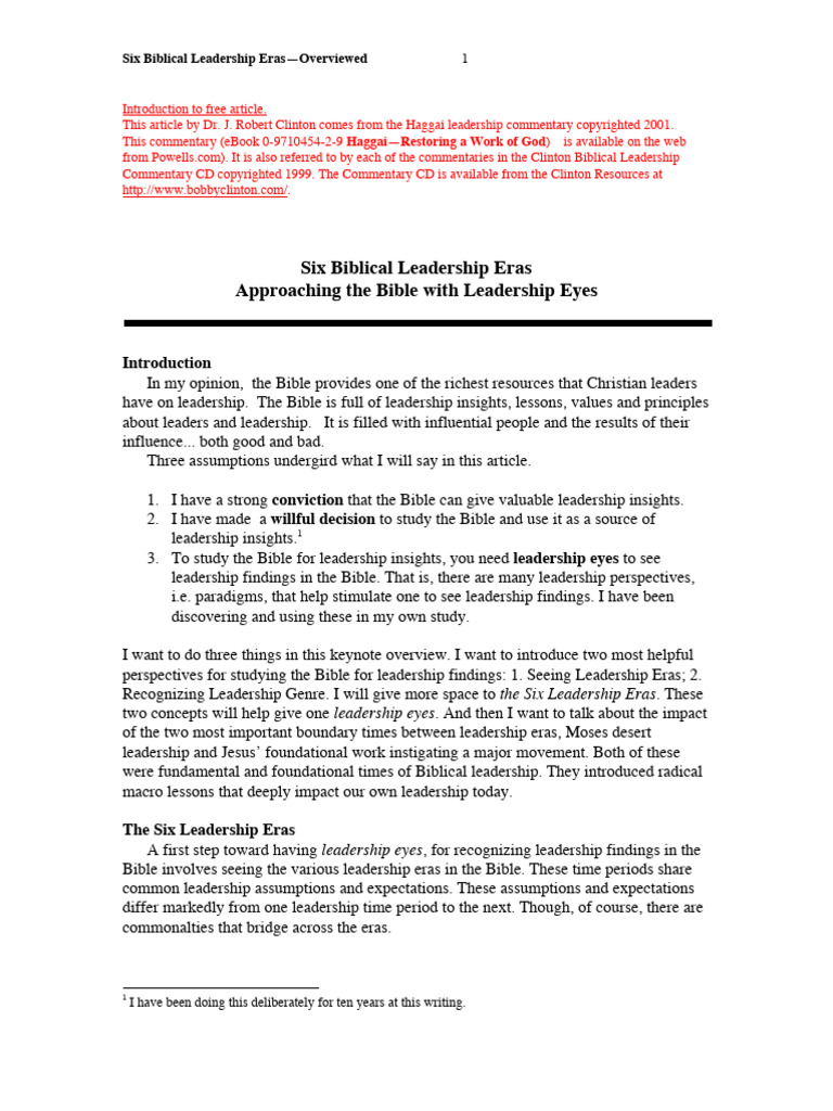 6BiblicalLdrshpEras (2) OT NT | PDF | Acts Of The Apostles | Bible