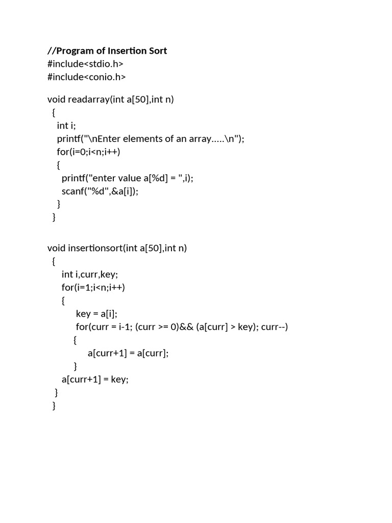 Insertion Sort | PDF